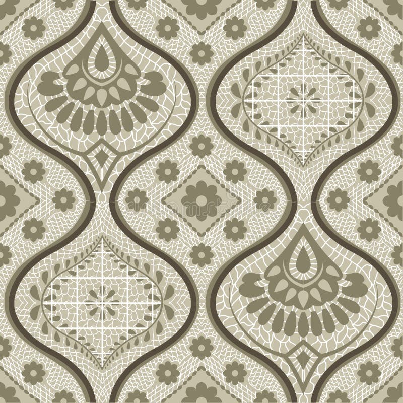 Seamless Mono-color Lace Pattern Stock Vector - Illustration of fabric ...