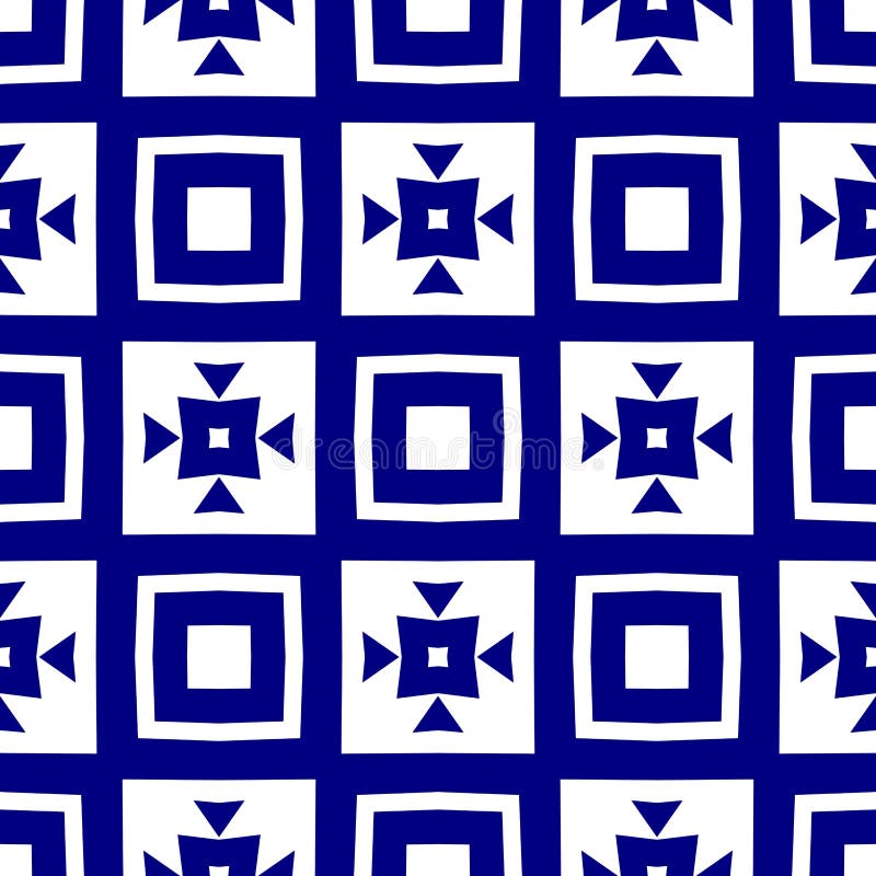 Modern Navy Blue Geometric Background. Seamless Monochromatic Pattern ...