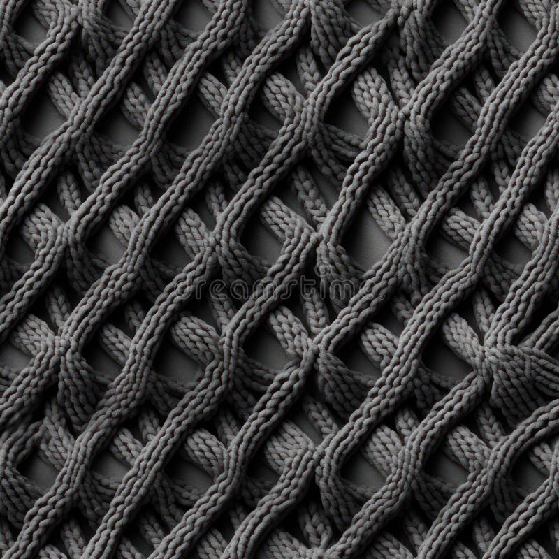 Seamless Monochrome Charcoal Crochet Pattern AI Generated Stock ...