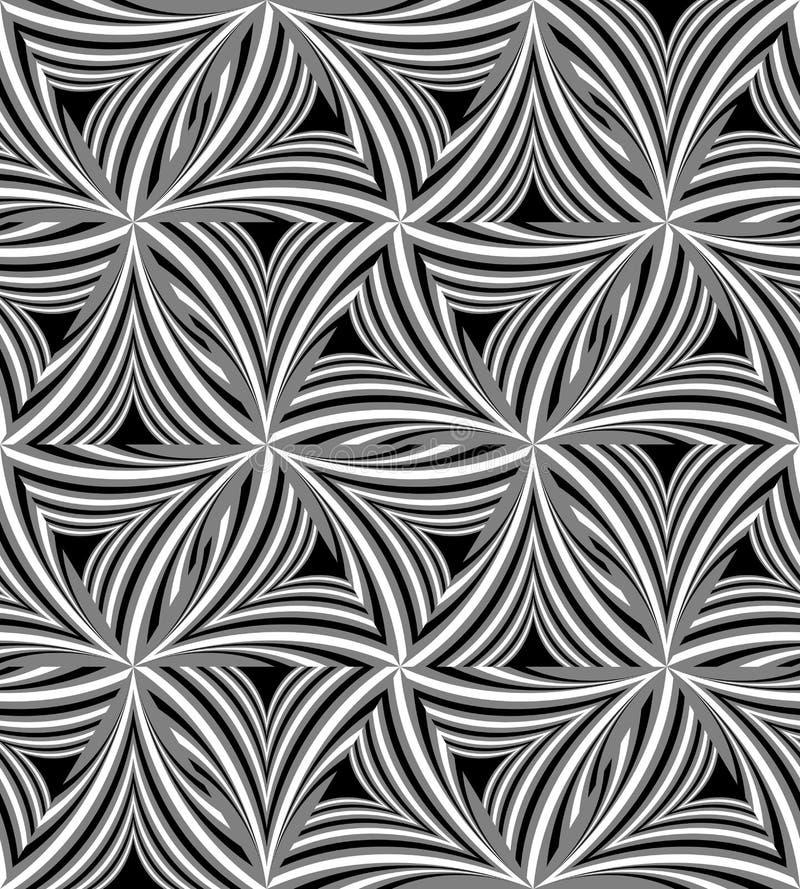 Seamless Monochrome Curved Triangle Pattern. Visual Volume Effect Stock ...