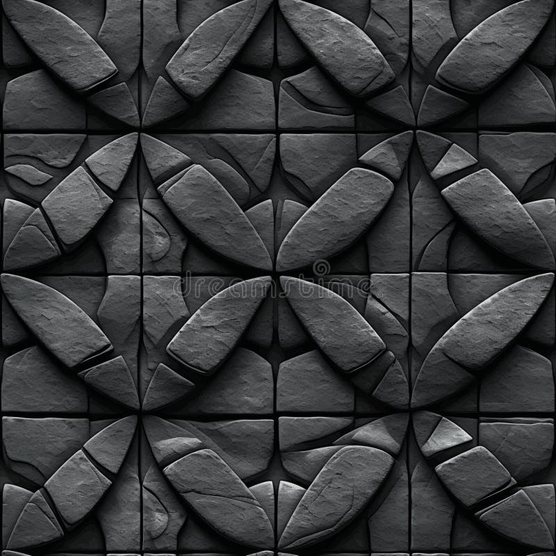 Seamless Monochrome Granite Surface Texture Square Tile Pattern Stock ...