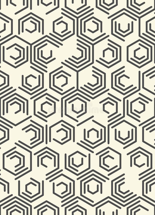 Vector Seamless Hexagon Line Pattern Stock Illustrations – 35,784 ...