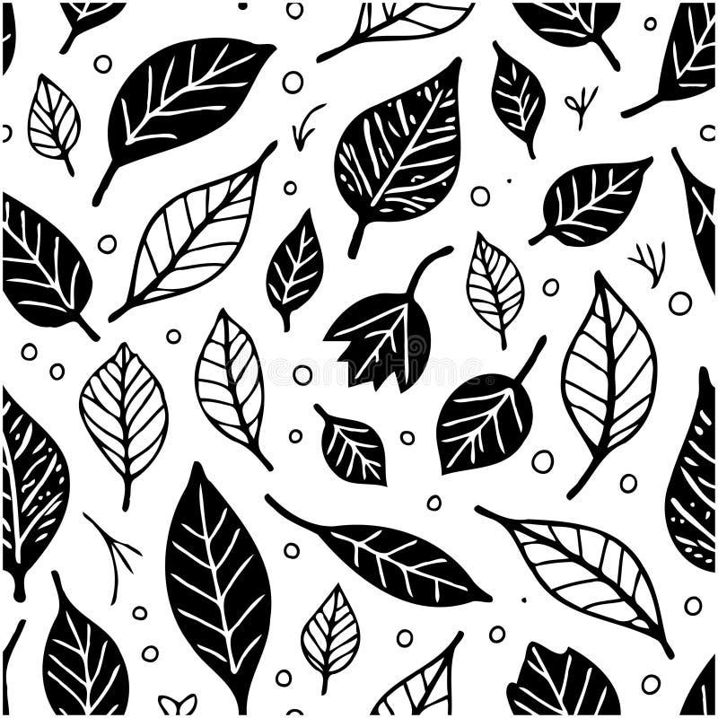 Monochrome Leaf Pattern Stock Illustrations – 126,180 Monochrome Leaf ...