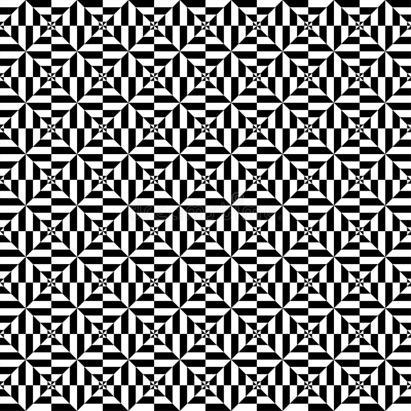 Seamless Monochrome Square Pattern with Linear Strips. Black and White ...