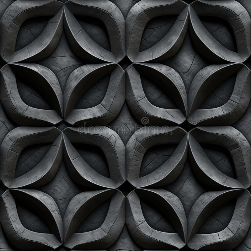 Seamless Monochrome Stone Motif Texture Pattern Stock Illustration ...