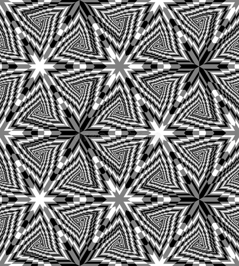 Seamless Monochrome Spiral Geometric Pattern Stock Illustrations ...