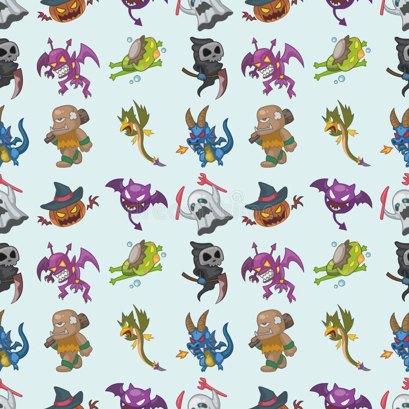 Seamless monster pattern stock vector. Illustration of edvard - 28072185