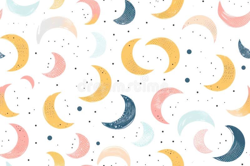 Seamless Moon Phases Pattern Illustration Stock Photo - Image of ...