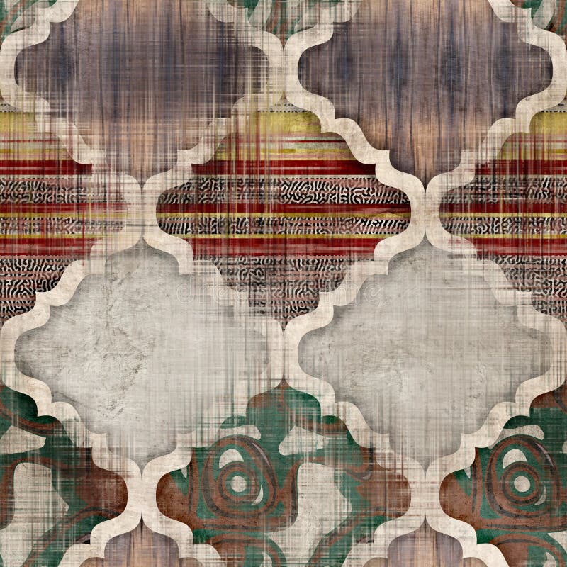 Seamless Moroccan Inspired Highly Textured Pattern for Surface Print ...