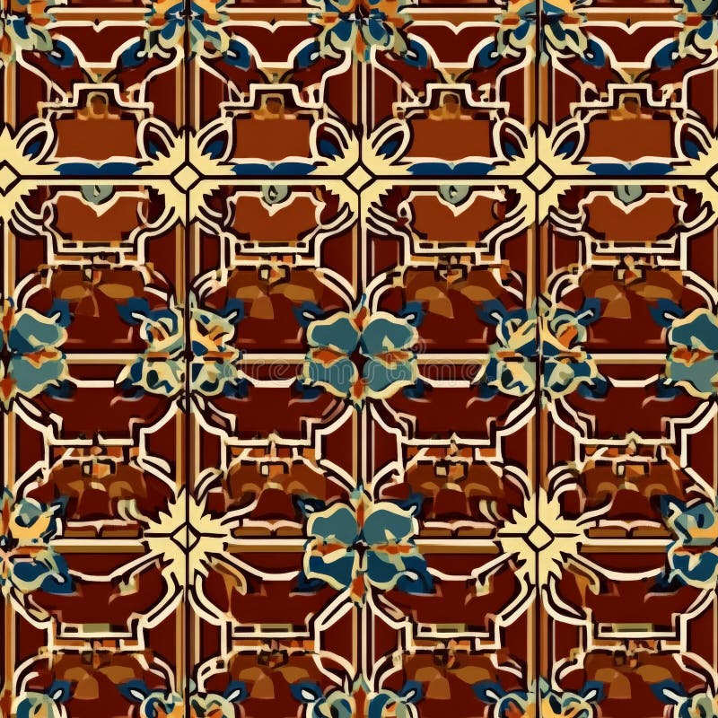 A Seamless Moroccan Pattern with Intricate Interlocking Stars and ...