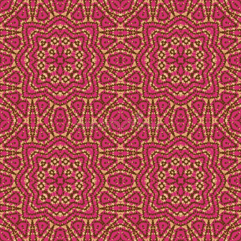 Seamless Mosaic Kaleidoscope Pattern in Red Stock Illustration ...
