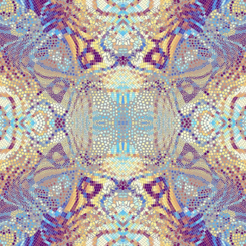 Seamless mosaic pattern stock vector. Illustration of curve - 121634718