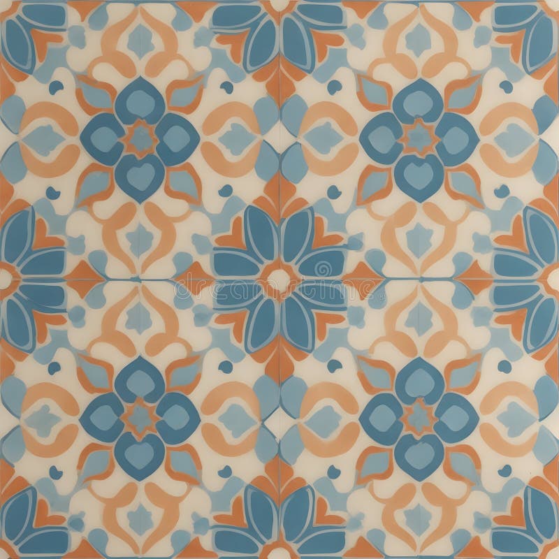 Seamless Mosaic of Portuguese Tile Pattern Design Generated by Ai Stock ...
