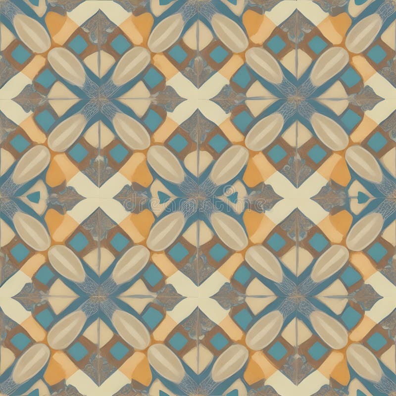 Seamless Mosaic of Portuguese Tile Pattern Design Generated by Ai Stock ...