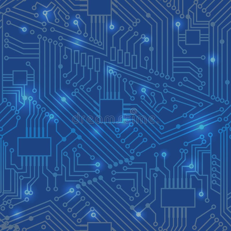 Seamless Motherboard Pattern Stock Vector - Illustration of circuit ...