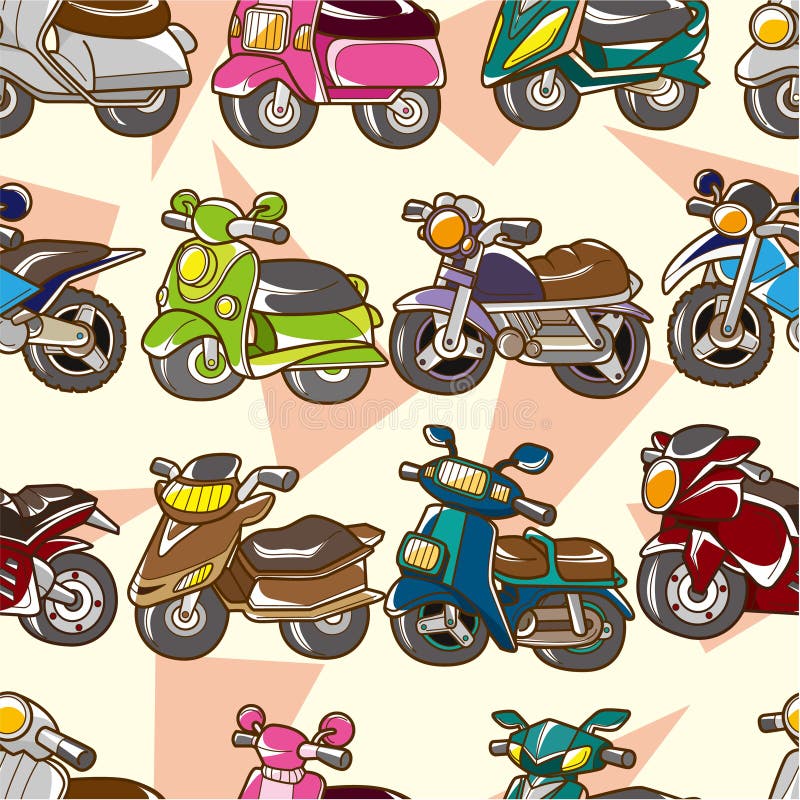 Seamless Motorcycle Pattern Stock Vector - Illustration of motocross ...