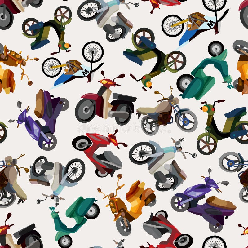Seamless Motorcycle Pattern Stock Vector - Illustration of autobike ...