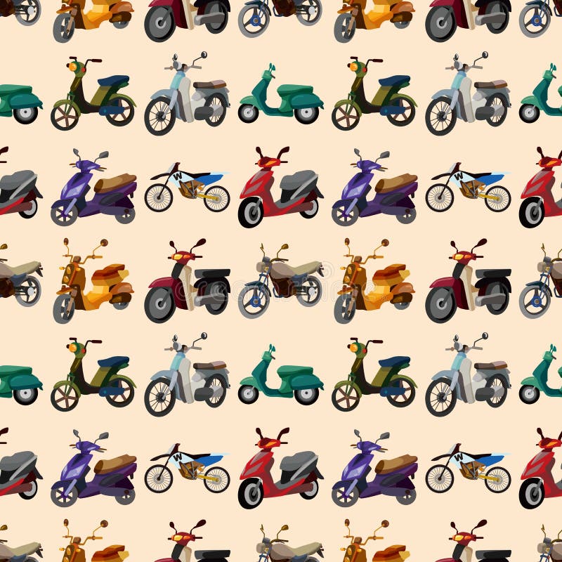 Seamless Motorcycle Pattern Stock Vector - Illustration of graphic ...