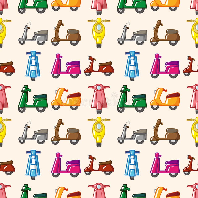 Seamless Motorcycle Pattern Stock Vector - Illustration of autobike ...