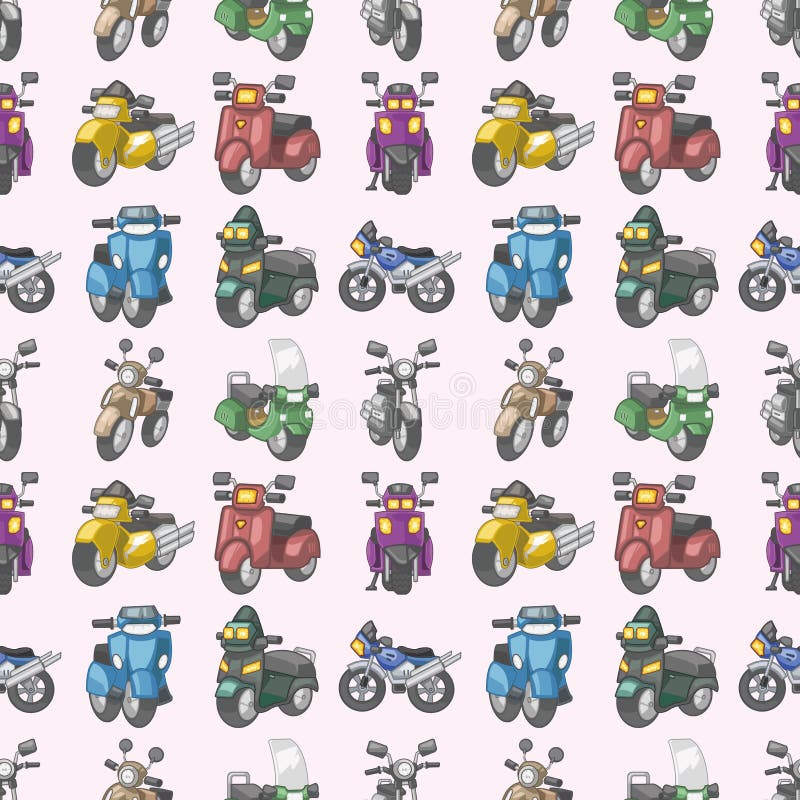 Seamless Motorcycles Pattern Stock Vector - Illustration of extreme ...