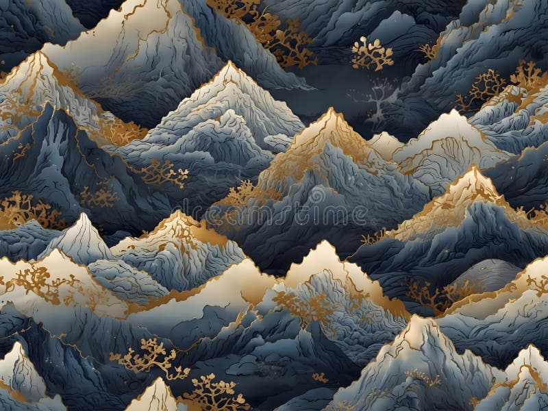 Repeating Pattern Mountains Stock Illustrations – 564 Repeating Pattern ...