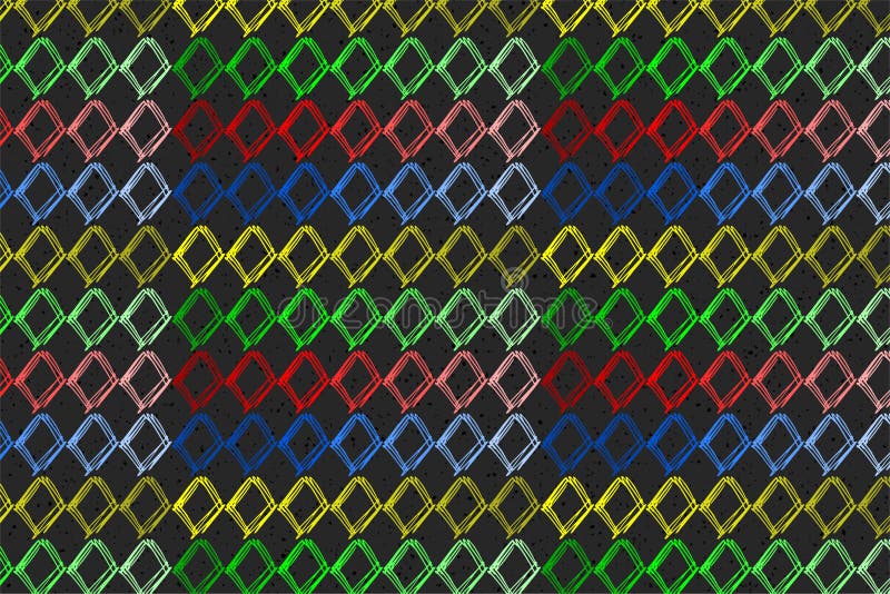 Seamless Multi Color Gradient Diamond Pattern with Black Background ...