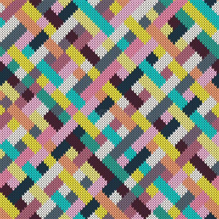 Seamless Multi-colored Knitted Pattern Stock Vector - Illustration of ...