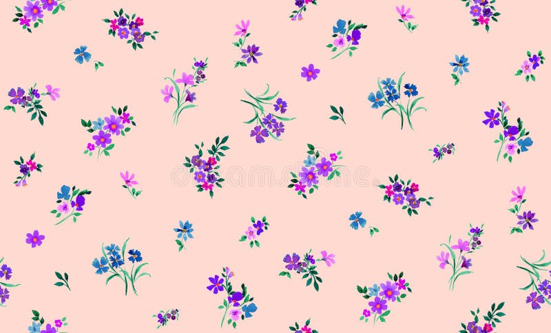 Seamless Multicolor Mini Floral Pattern, Romantic Flowers Bouquet ...