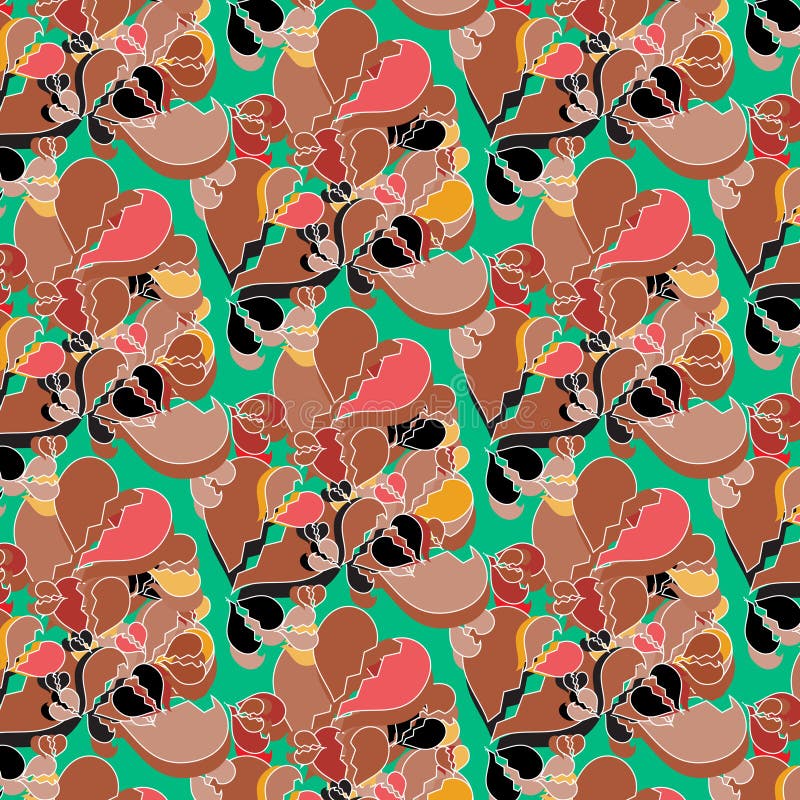 Seamless Multicolor Pattern with Broken Hearts Stock Vector ...