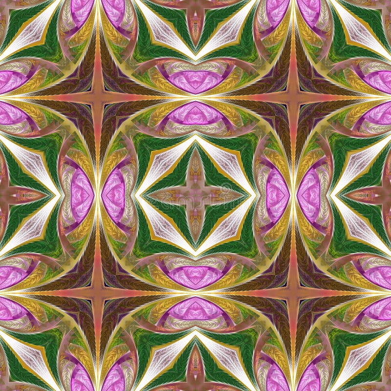 Seamless Multicolored Flower Pattern. You Can Use it for Stained-glass ...