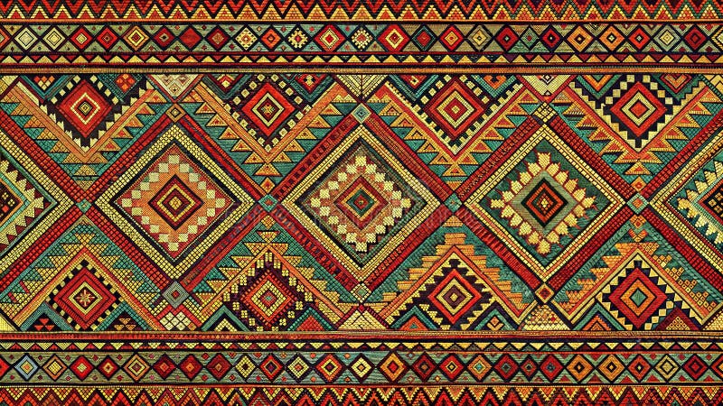 Seamless Multicolored Geometric Pattern for Textiles,wallpaper.Ethnic ...