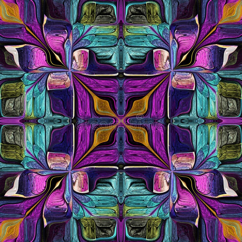 Seamless Multicolored Pattern from Stylized Flower. You Can Use it for ...