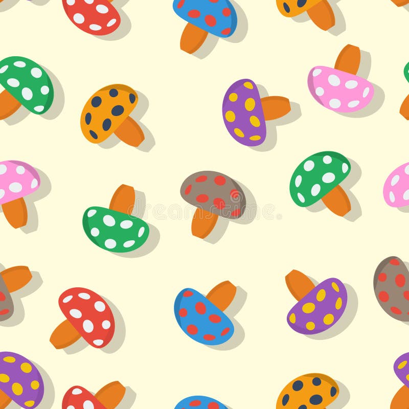 Seamless mushroom pattern stock illustration. Illustration of backdrop ...