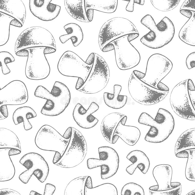 Seamless Mushroom Pattern! Vector Eps10 Stock Vector - Illustration of ...