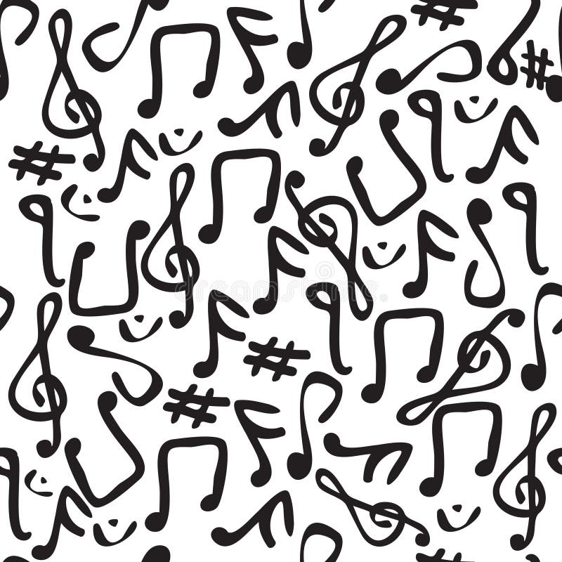 Seamless Music Note Tile stock vector. Illustration of clef - 15073749
