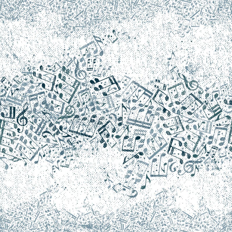 Seamless Music Background with Musical Notes and Grunge Texture. Stock ...