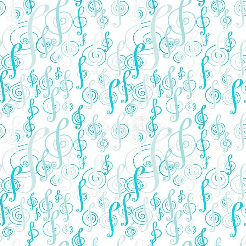 Seamless Music Pattern with a Treble Clef. Stock Illustration ...