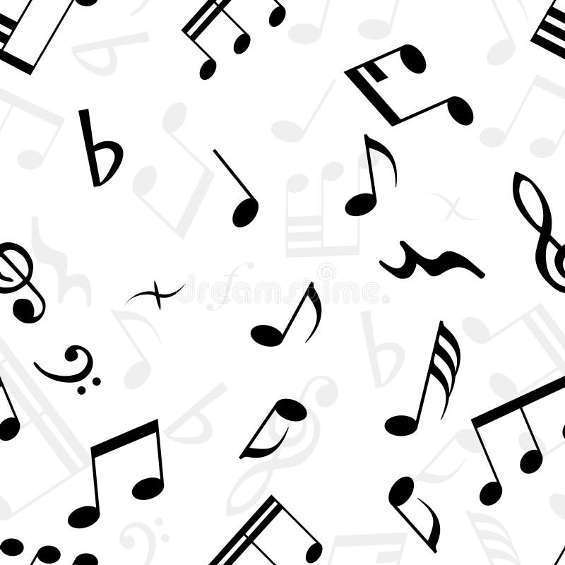 Seamless Music Notes Background Stock Vector - Illustration of sheet ...