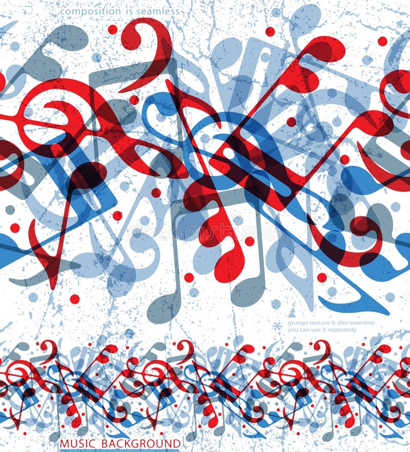 Seamless Pattern with Music Notes and Stars Stock Vector - Illustration ...