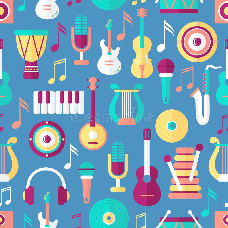 Seamless Musical Symbols and Marks Seamless Background with Musical ...