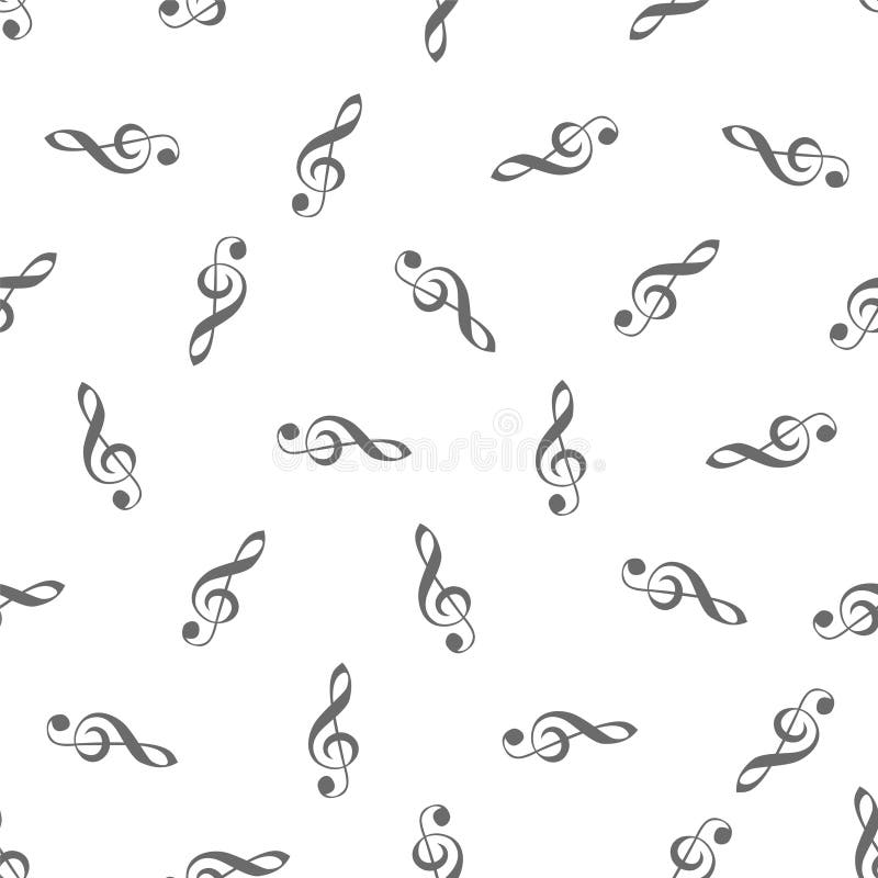 Seamless Musical Pattern - Treble Clef Stock Vector - Illustration of ...