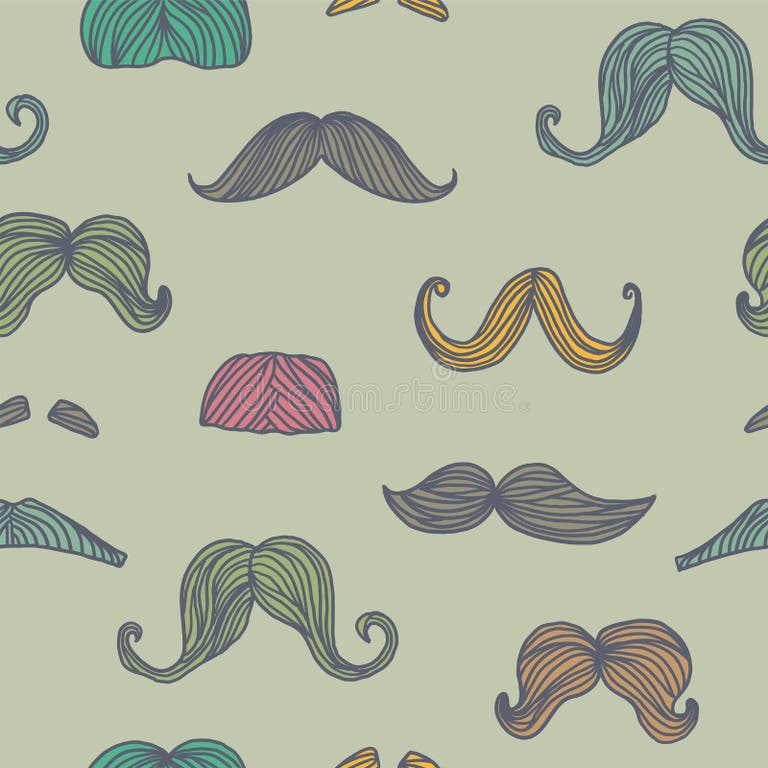 Seamless Mustache Pattern Stock Illustrations – 6,437 Seamless Mustache ...