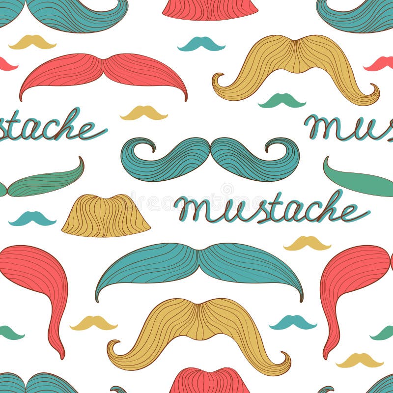Colorful mustache party stock vector. Illustration of drawing - 30707939