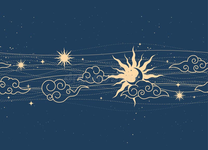 Mystic Style Banner with Ornamental Border, Tarot Cards Style Frame ...