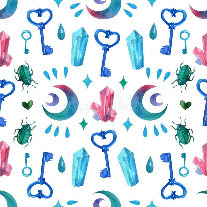 Seamless Mystical Pattern, Universe with Stars, Moon and Sun. Space ...