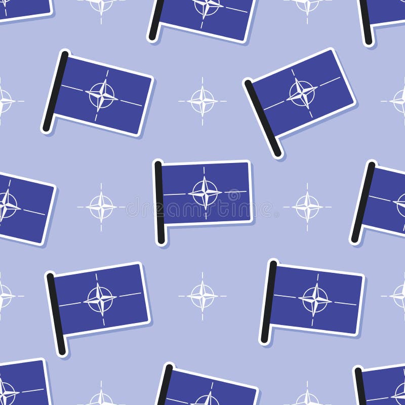 Seamless NATO Flag Sticker Pattern Stock Vector - Illustration of north ...