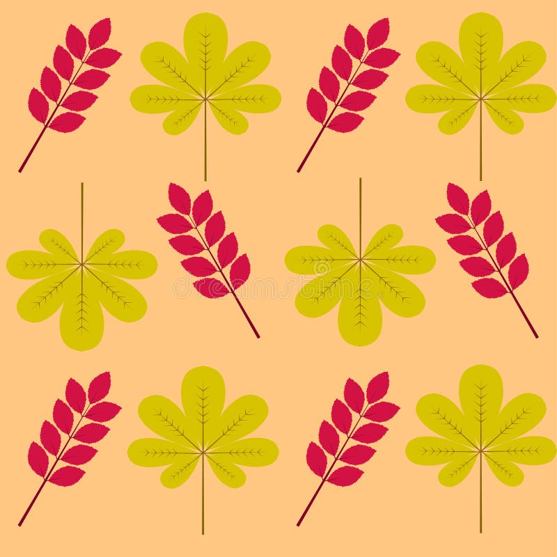 Seamless Natural Autumn Pattern Stock Vector - Illustration of curtain ...