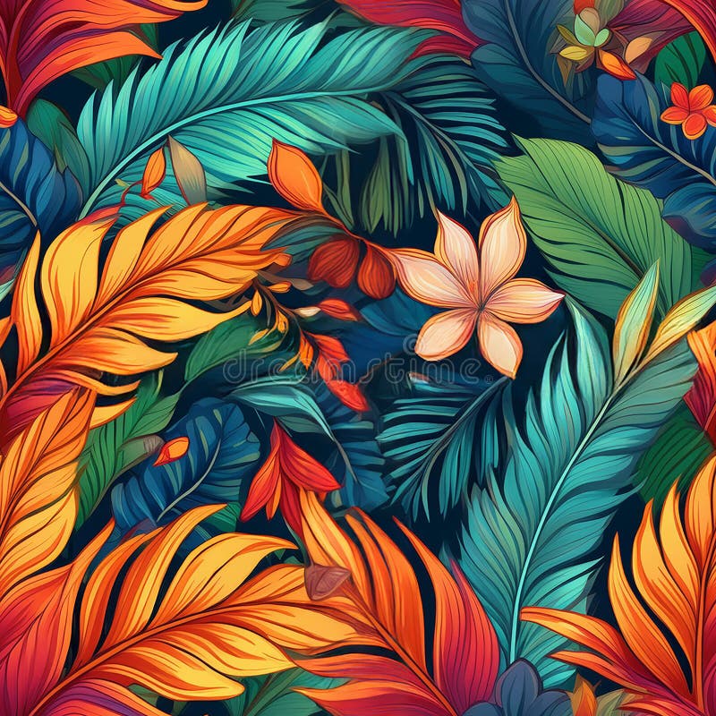 Seamless Natural Floral Pattern Stock Illustration - Illustration of ...