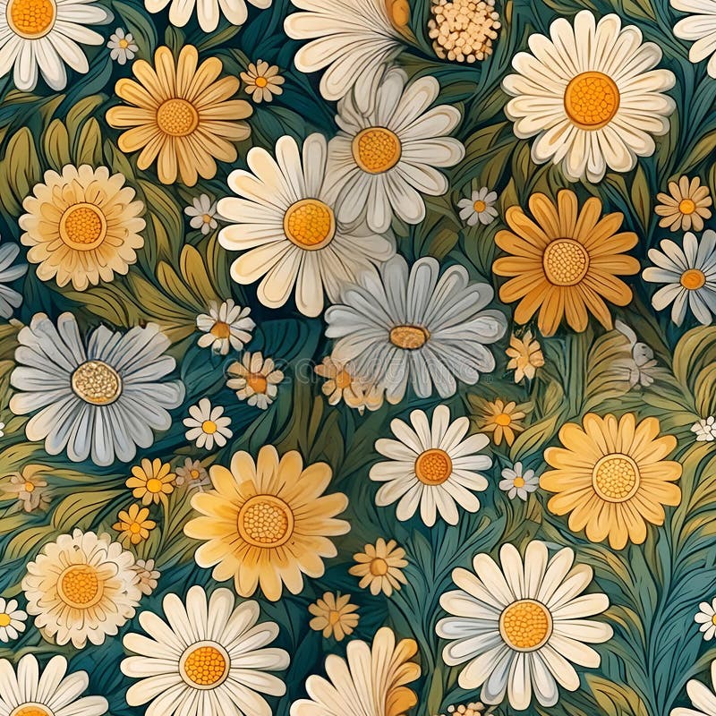 Seamless Natural Floral Pattern Stock Illustration - Illustration of ...