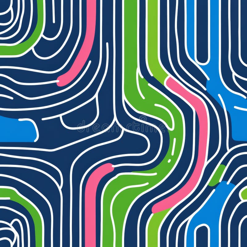 A Seamless Natural Landscape Hill Pattern for Print, Featuring ...